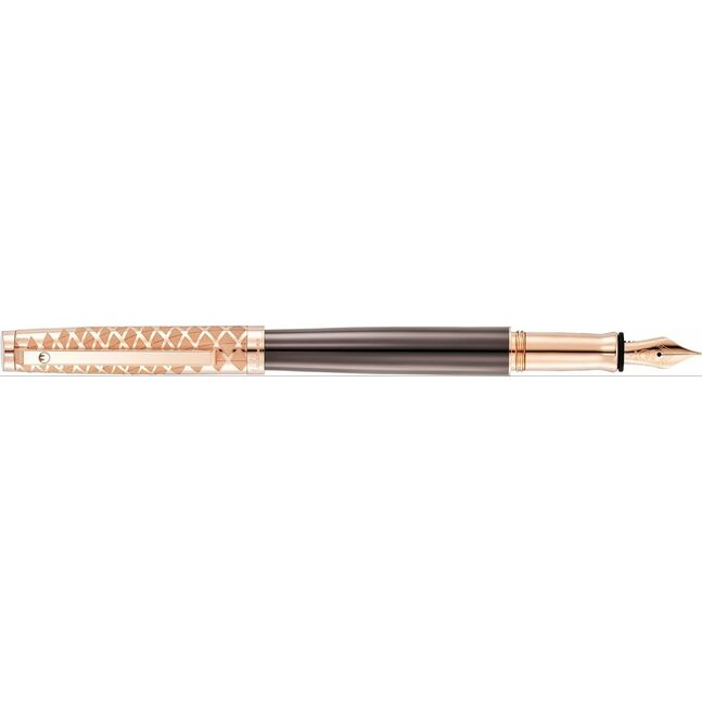 Tuscany cap with frosted vela pattern 24ct. rose gold plated/ shaft PVD coa