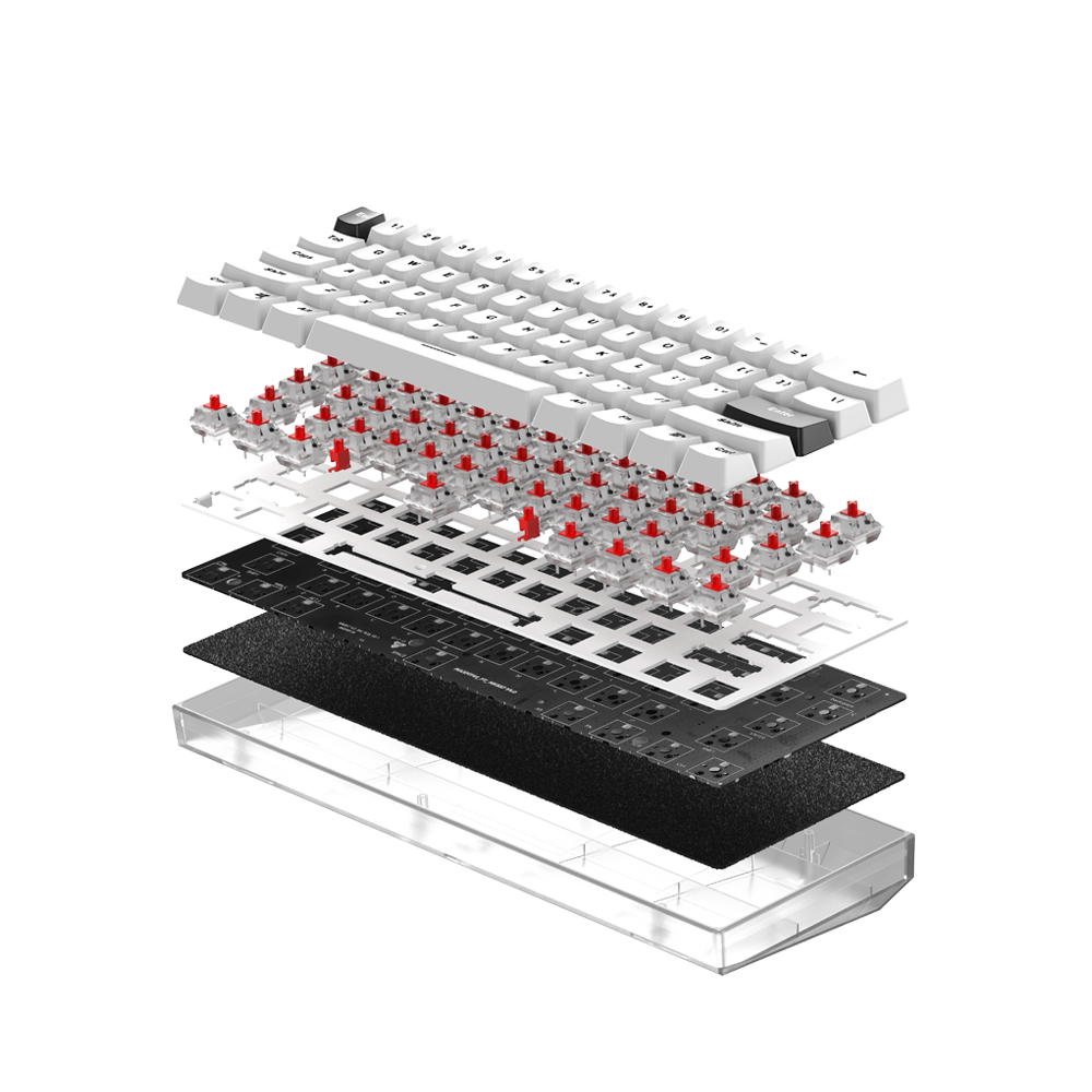 Fantech Maxfit 61 Frost Wireless Modular Mechanical Keyboard White